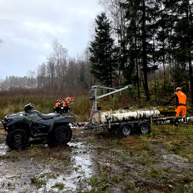 Köp ATV Vagn med Flak, Kran och Elvinsch - ATVhuset.se