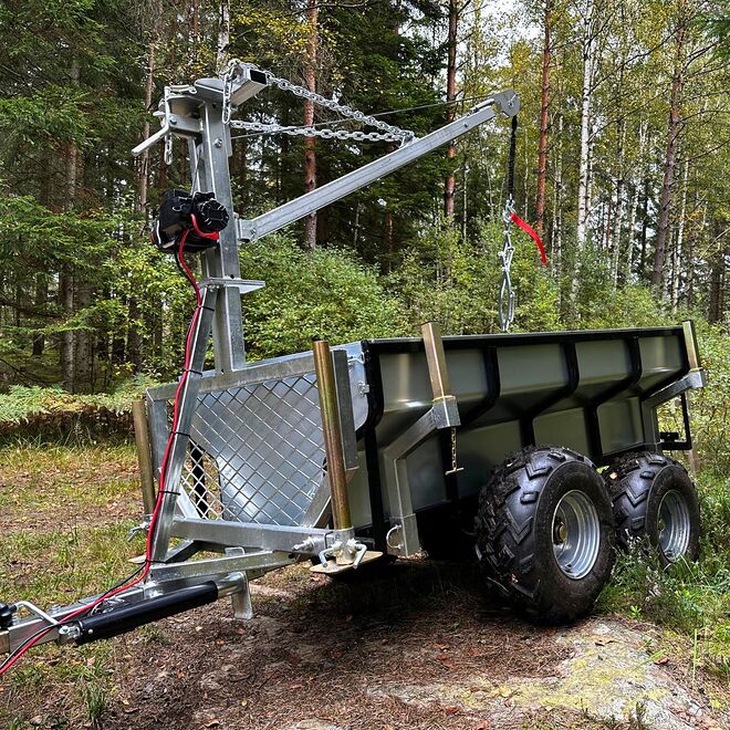 Köp ATV Vagn med Flak, Kran och Elvinsch - ATVhuset.se