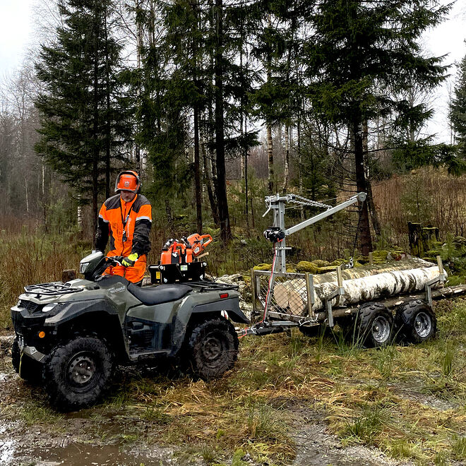 Köp ATV Vagn med Flak, Kran och Elvinsch - ATVhuset.se